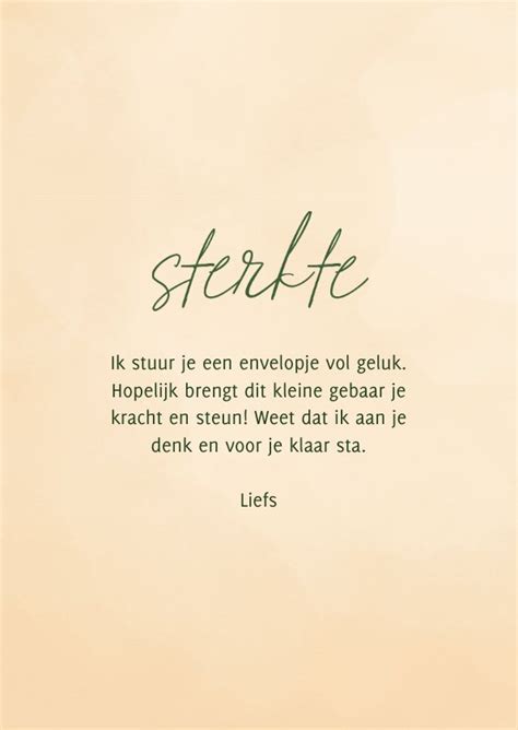 Sterkte Kaart Hand Met Envelopje Vol Geluk Kaartje2go