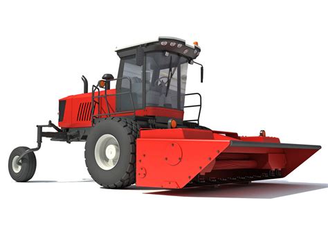 Swather Windrower Harvester 3d Model Download Tractor On