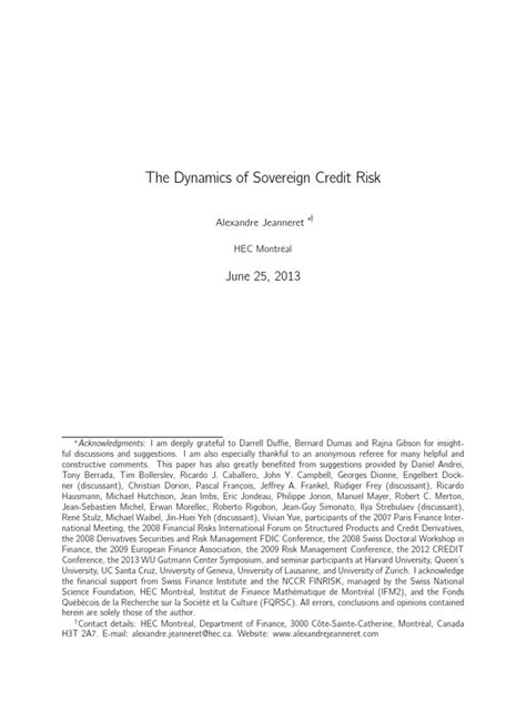 Sovereign Risk Model Based On Local Stock Market Prices Pdf