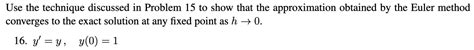 Solved 15 Convergence Of Eulers Method It Can Be Shown