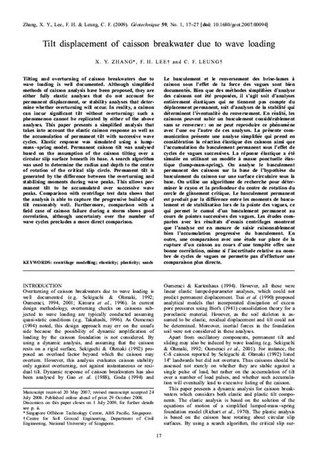 Pdf Tilt Displacement Of Caisson Breakwater Due To Wave Loading