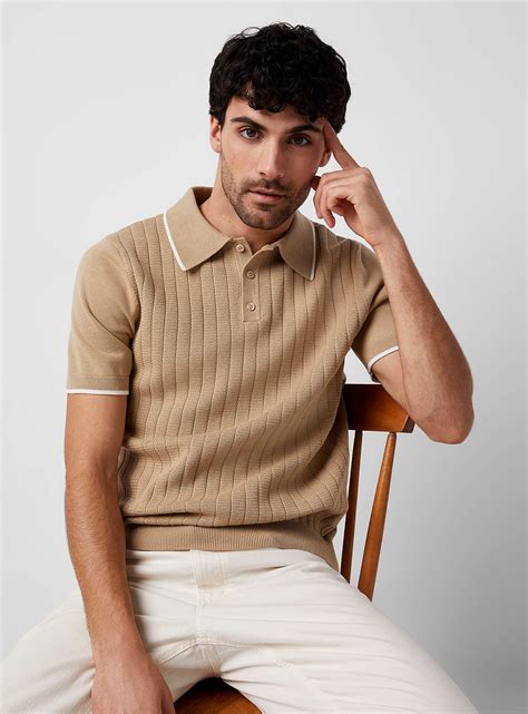 Wide Rib Knit Polo Polo Outfit Men Polo Outfit Polo Fashion