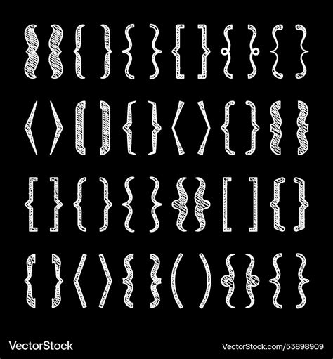 Shaded Text Brackets Black Quotation Box Curly Vector Image