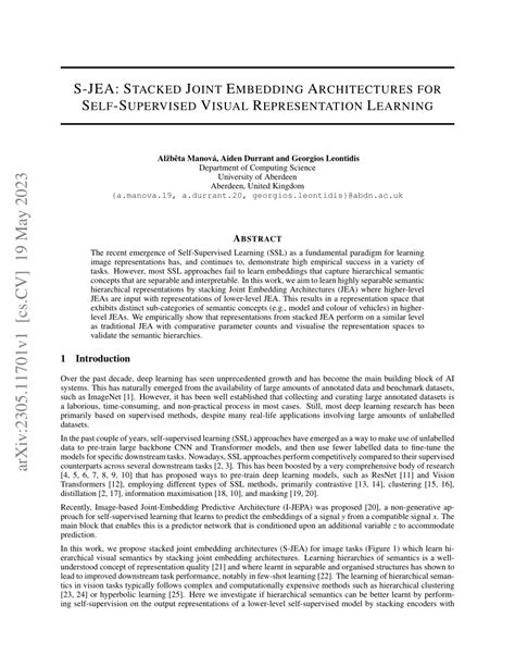 pdf s jea stacked joint embedding architectures for self supervised