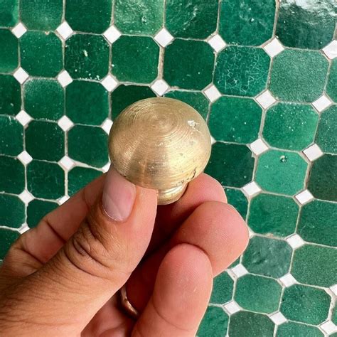 Antique Brass Knobs Handmade Solid Brass Cabinet Handles Round