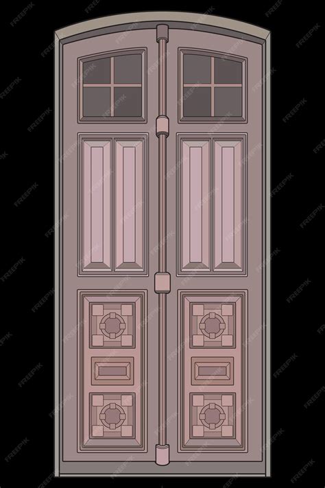 Premium Vector Old Door Vector Art Old Door Isolated On Bacl
