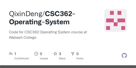 github qixindeng csc362 operating system code for csc362 operating