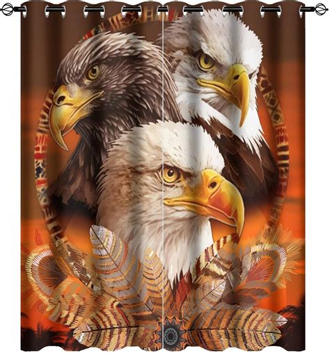 Brebasf Rustic Wildlife Bald Eagle Perforated Window Treatmentsvintage