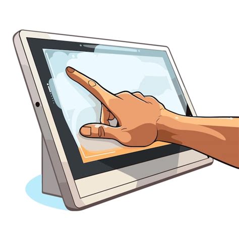 Vector Décran Tactile Sur Fond Blanc Vecteur Premium