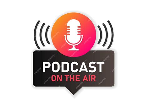 Premium Vector Podcast Microphone Icon In Flat Style Audio Interview