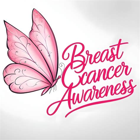 A Pink Butterfly That Says Breast Cancer Awareness Premium Ai