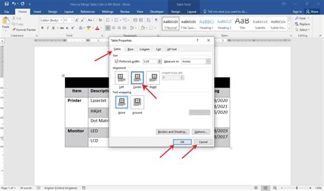 How To Center Align A Table In Word OfficeBeginner