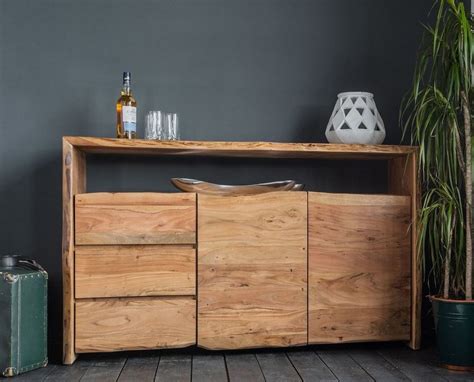 Kawola Sideboard Loft Edge Akazie Massiv Holz Baumkante Online