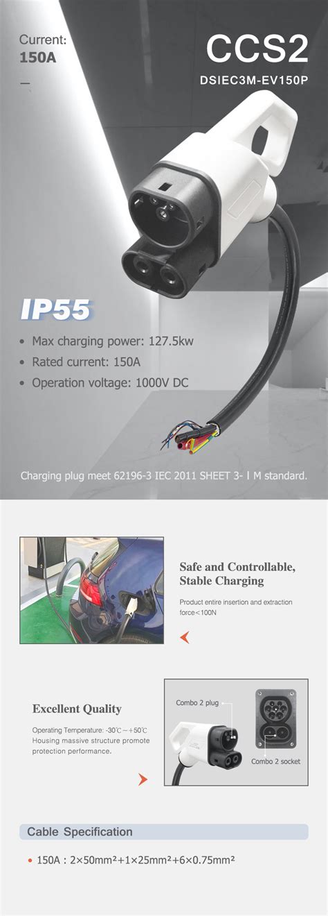 Duosida 150a 200a Ccs Combo 2 Dc Ev Connectors Charger With Cables Buy Ccs Combo 2 Connector