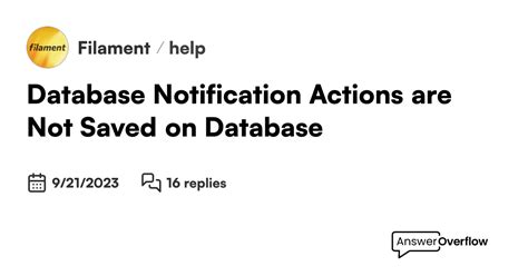 Database Notification Actions Are Not Saved On Database Filament