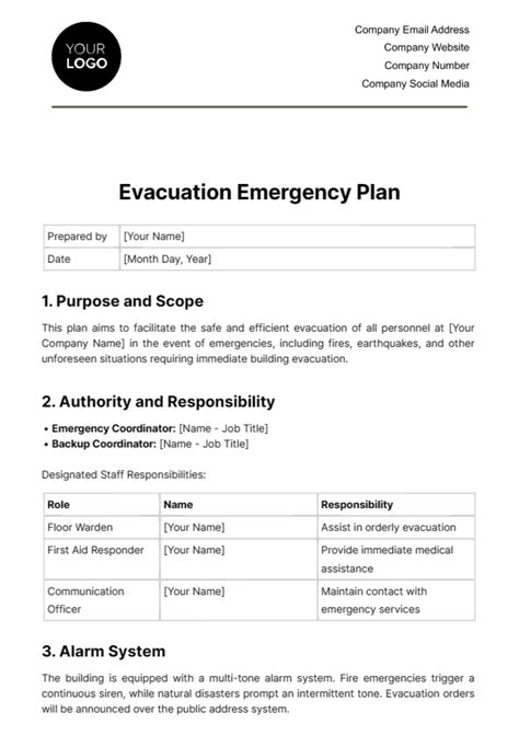 Free Evacuation Emergency Plan Template To Edit Online
