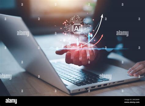 Ai Artificial Intelligence Growing Concept Businessman Hand Typing
