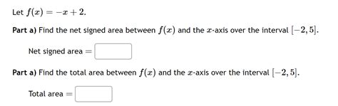 solved let f x x 2 part a find the net signed area