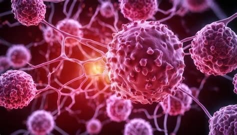 Premium Photo Microscopic View Of A Cellular Network With Pink Spherical Structures