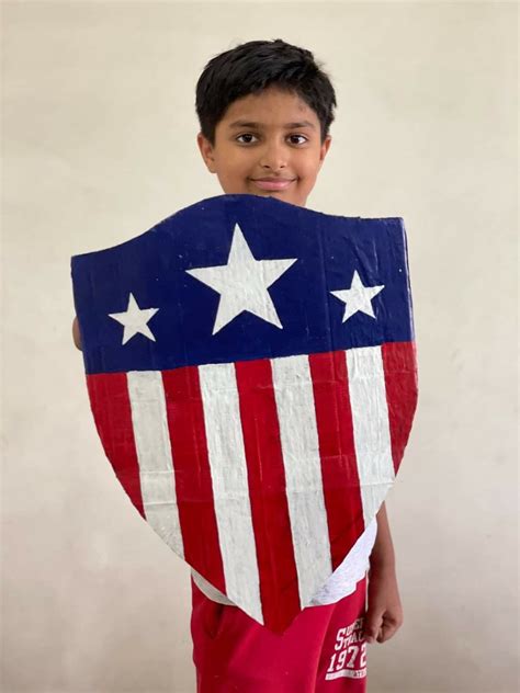 Captain America USO Shield With Cardboard Avengers Crafts Superhero