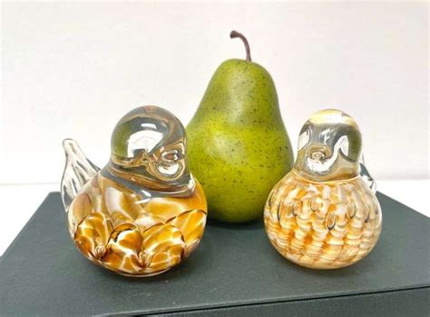 Joe Rice Blown Glass Bird Paperweights Piece By Piece