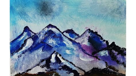 Как нарисовать горы легко Как нарисовать горный пейзаж Правополушарное рисование Youtube