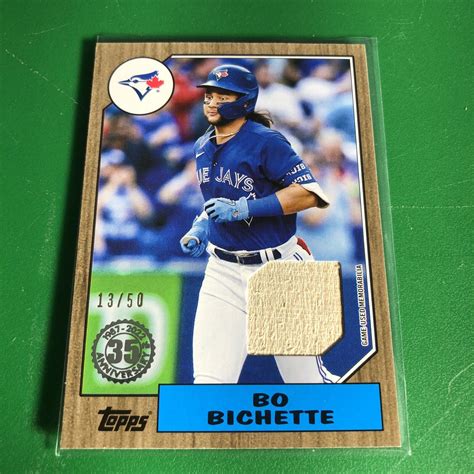 2022 Topps Bo Bichette 87 Bat Relic Gold 1350 87br Bbi Tornoto Blue