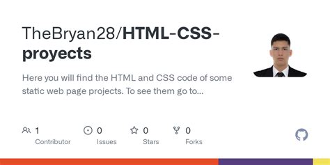 GitHub TheBryan HTML CSS Proyects Here You Will Find The HTML And CSS Code Of Some Static