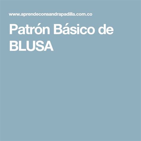Patrón Básico Blusa 745