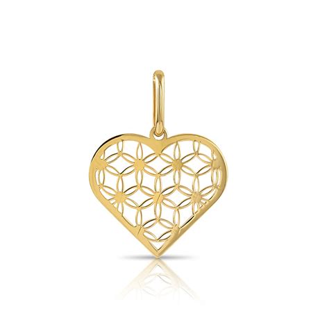 14k Yellow Gold Floral Heart Pendant With 18 Necklace Tilo Jewelry®