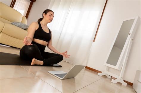 Premium Photo New Mom Doing Yoga And Gymnastics To Recover Fitness
