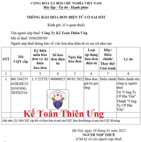 Mẫu Biên Bản Thay Thế Hóa đơn điện Tử Viết Sai Theo Thông Tư 78 NĐ 123