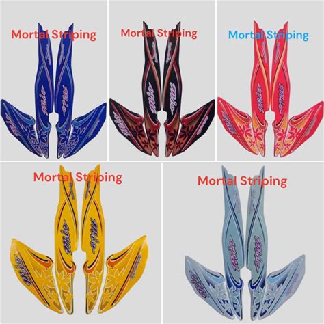 Jual STICKER FULL SET STRIPING LIST LIS BODY MIO KEMBANG DAUN 2004 2005