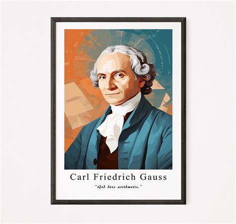 Carl Friedrich Gauss Portrait Poster Math Genius Illustration