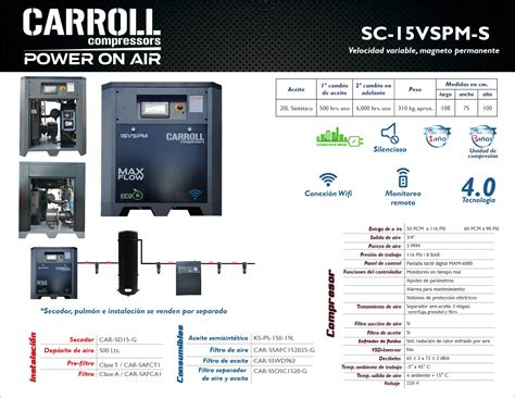 Compresor De Tornillo De 15 Hp Velocidad Variable Compresores Y Neumatica
