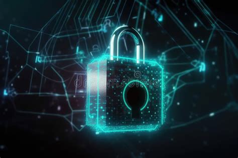 Cyber Security Padlock For Protection Of Login Security From Cyber