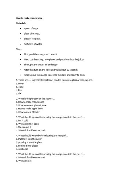 Exercise Procedure Text Pdf