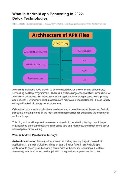 What Is Android App Pentesting In 2022 DetoxTechnologies Pdf