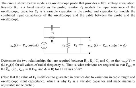Solved The Circuit Shown Below Models An Oscilloscope Probe