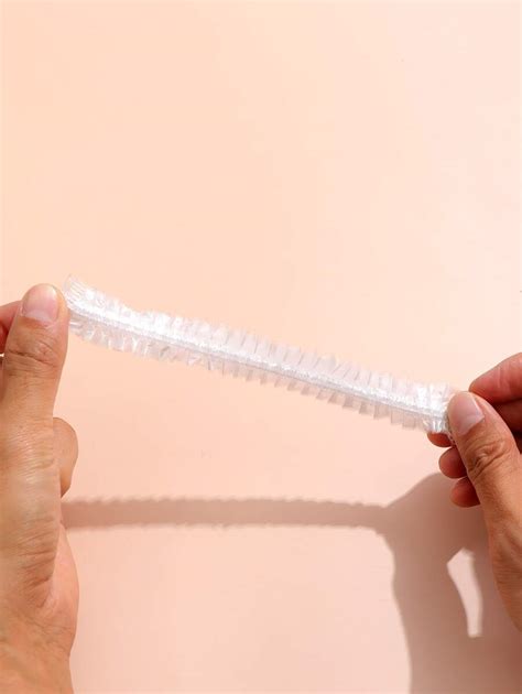 Shower Cap Disposable Pcs Bath Caps Larger Thick Clear Waterproof Plastic Elastic Hair Bath