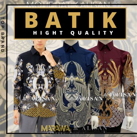 Jual Batik Pria Kemeja Pria Alisan Kemeja Batik Pria Lengan Panjang Slimfit Shopee Indonesia