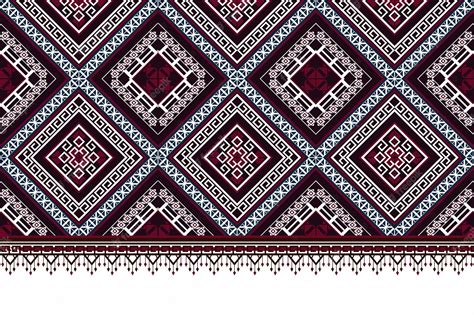 Бесшовный геометрический этнический рисунок дизайн для фона ковра