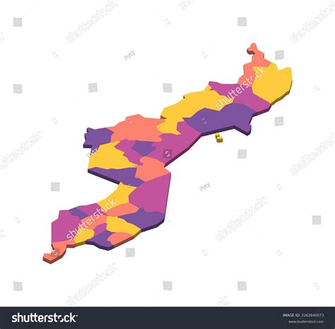 Malawi Political Map Administrative Divisions Districts Stock Vector