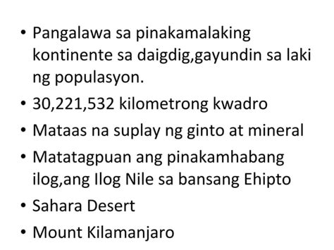 Mga Kontinente Sa Daigdig PPT