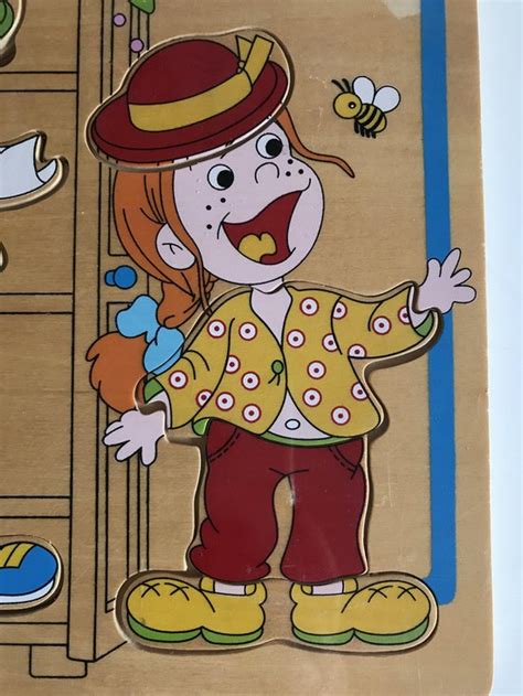Houten Puzzel Popje Met Kleding Bol Com