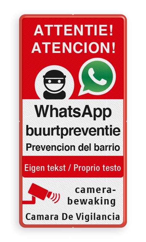 Tweetalig Whatsapp Buurtpreventie Bord Kopen Bestel Hier