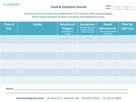 Food And Fluid Chart Template