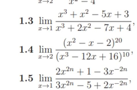 Solved Determine The Value Of The Following Limits Chegg