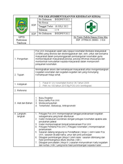 Sop Pos Ukk Pdf