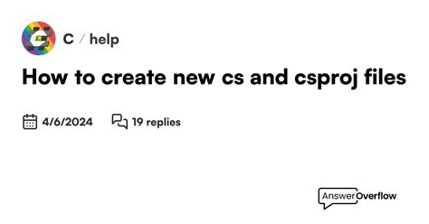 How To Create New Cs And Csproj Files C